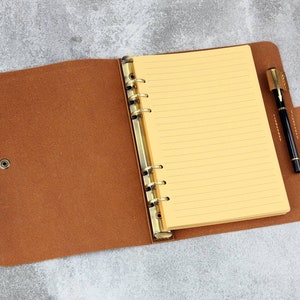 Personalized Simple A5 Leather Ring Binder Notebook Cover / Distressed ...