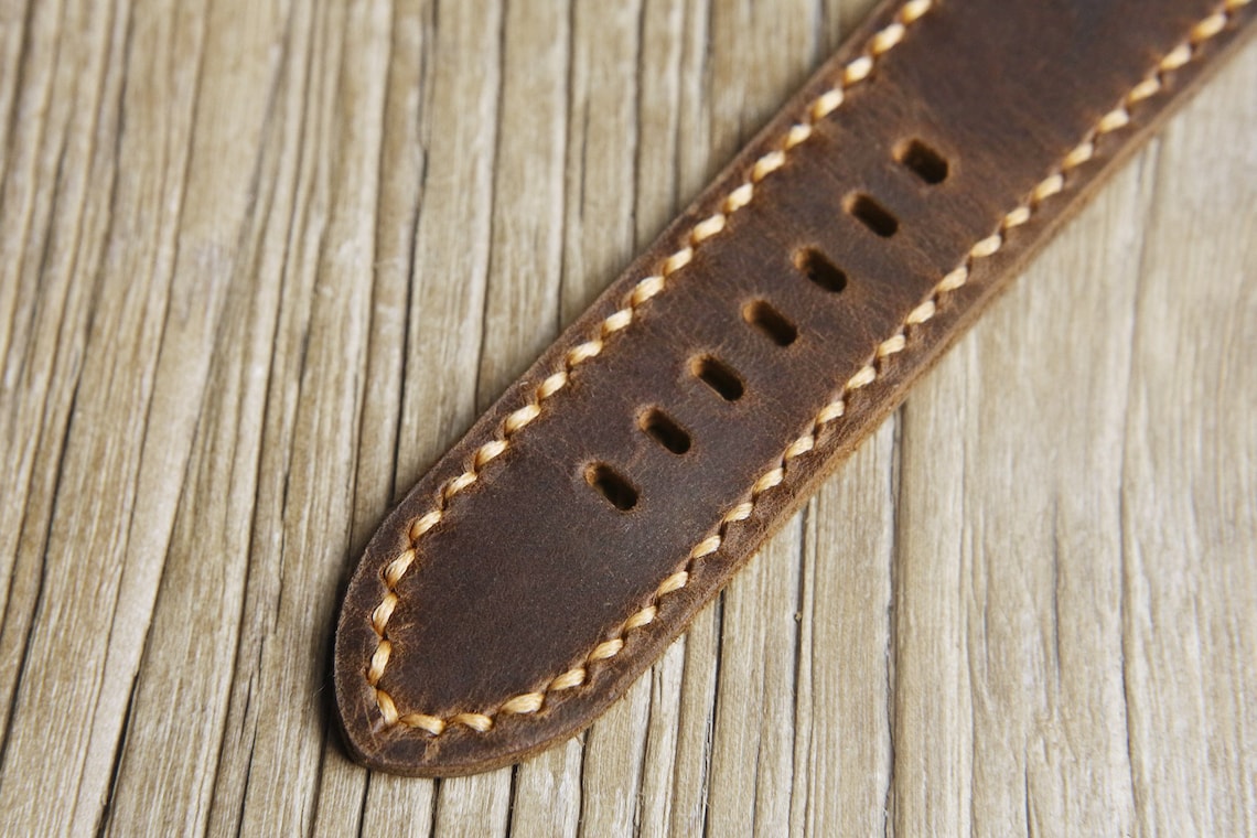 Vintage Mens Leather Watch Straps Rustic Brown Leather Band - Etsy