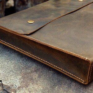 Personalized Vintage Leather Document Holder Case Folder, A4 / Letter ...