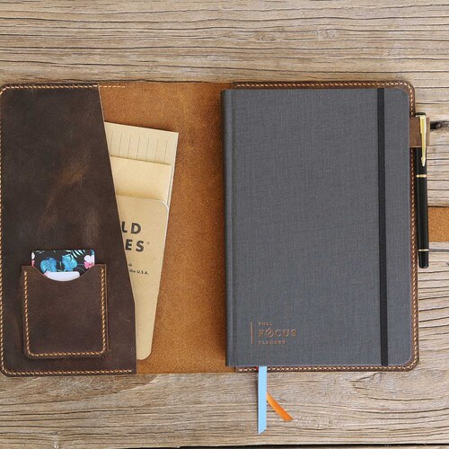 Full Focus Planner Leather Cover Portfolio Personalized - Etsy
