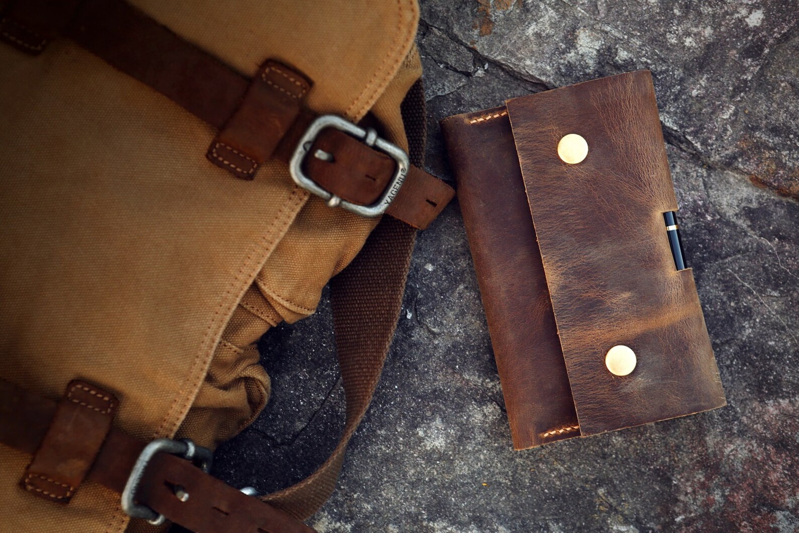 Leather Travel Journal Wallet Leather Notebook Wallet for Pocket Size ...