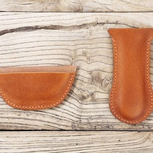 SET of 2 Brown Vegetable Tanned Leather Pot Handle Cover for Lodge Cast ...