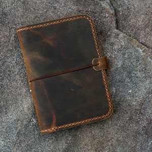Personalized Refillable Leather Pocket Journal Diary , Leather Mini ...