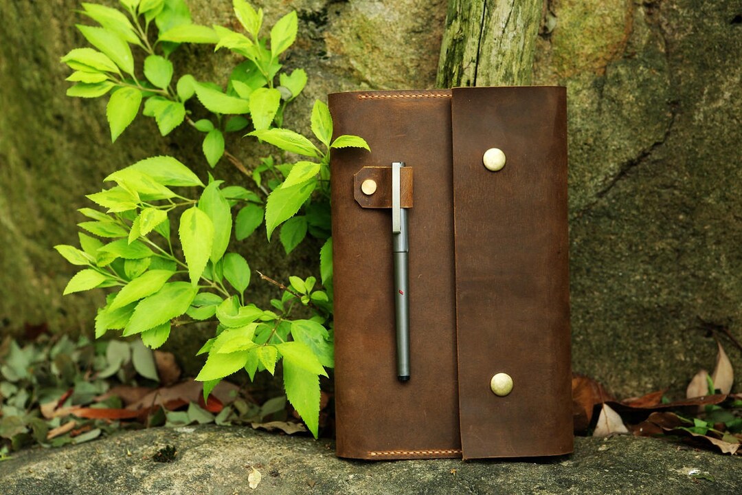 Distressed Retro Leather Cover Portfolio for MOLESKINE Classic Notebook ...