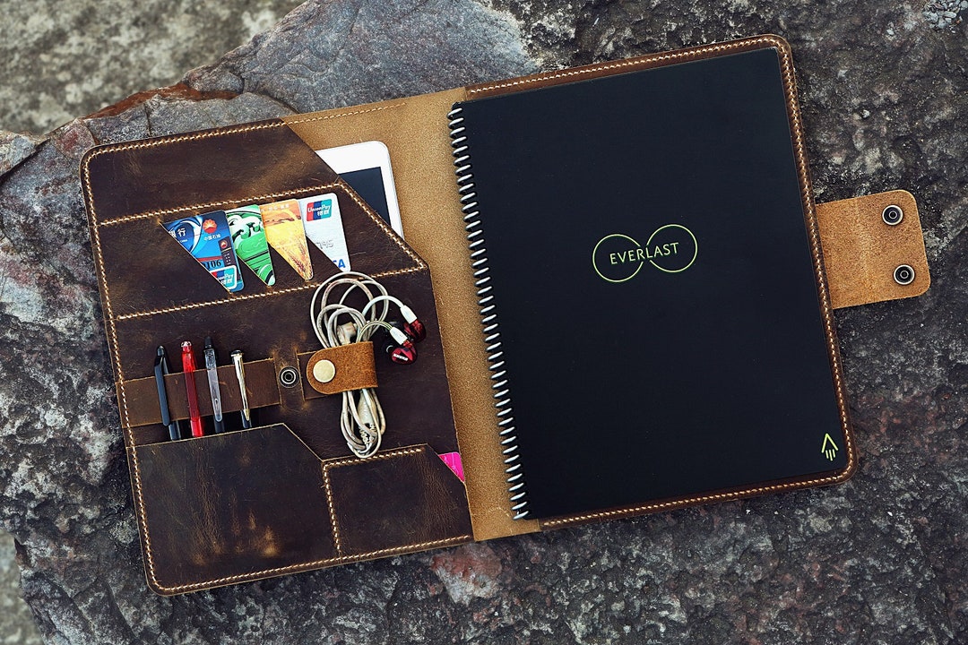 Buy Rustic Genuine Leather Cover Portfolio Folder Organizer for Online ...