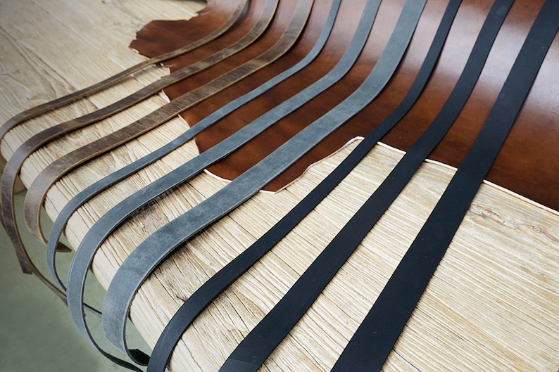 Black Brown Gray distressed leather strap full grain | Etsy