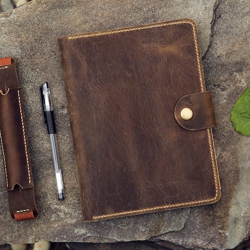 Personalized Distressed Leather Cover Case Portfolio for - Etsy