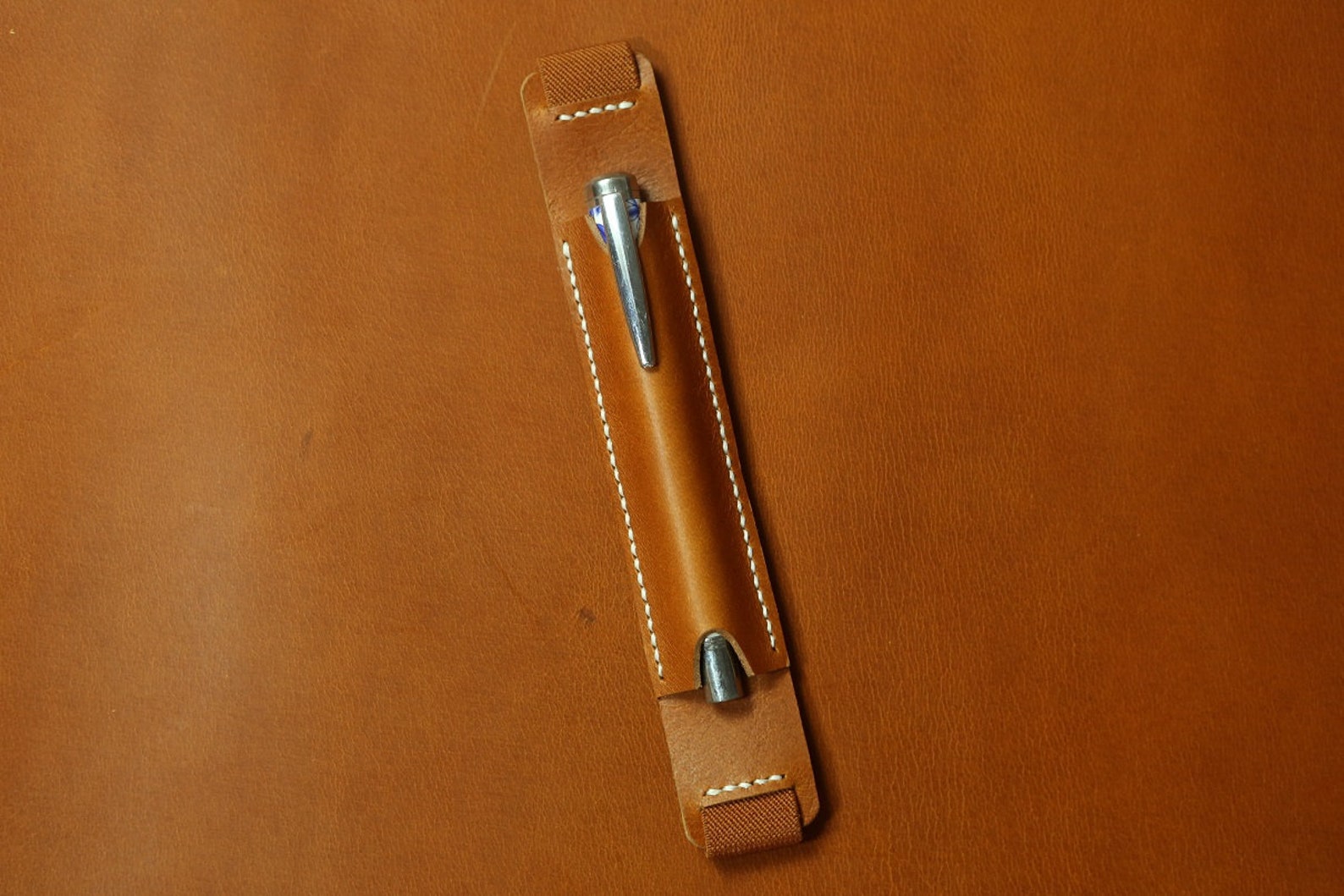 Vegetable Tanned Leather Pen Pencil Holder Quiver for | Etsy