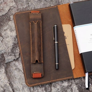 Personalized Distressed Leather Cover Case for 5.25 X 8.25 Inch Panda ...