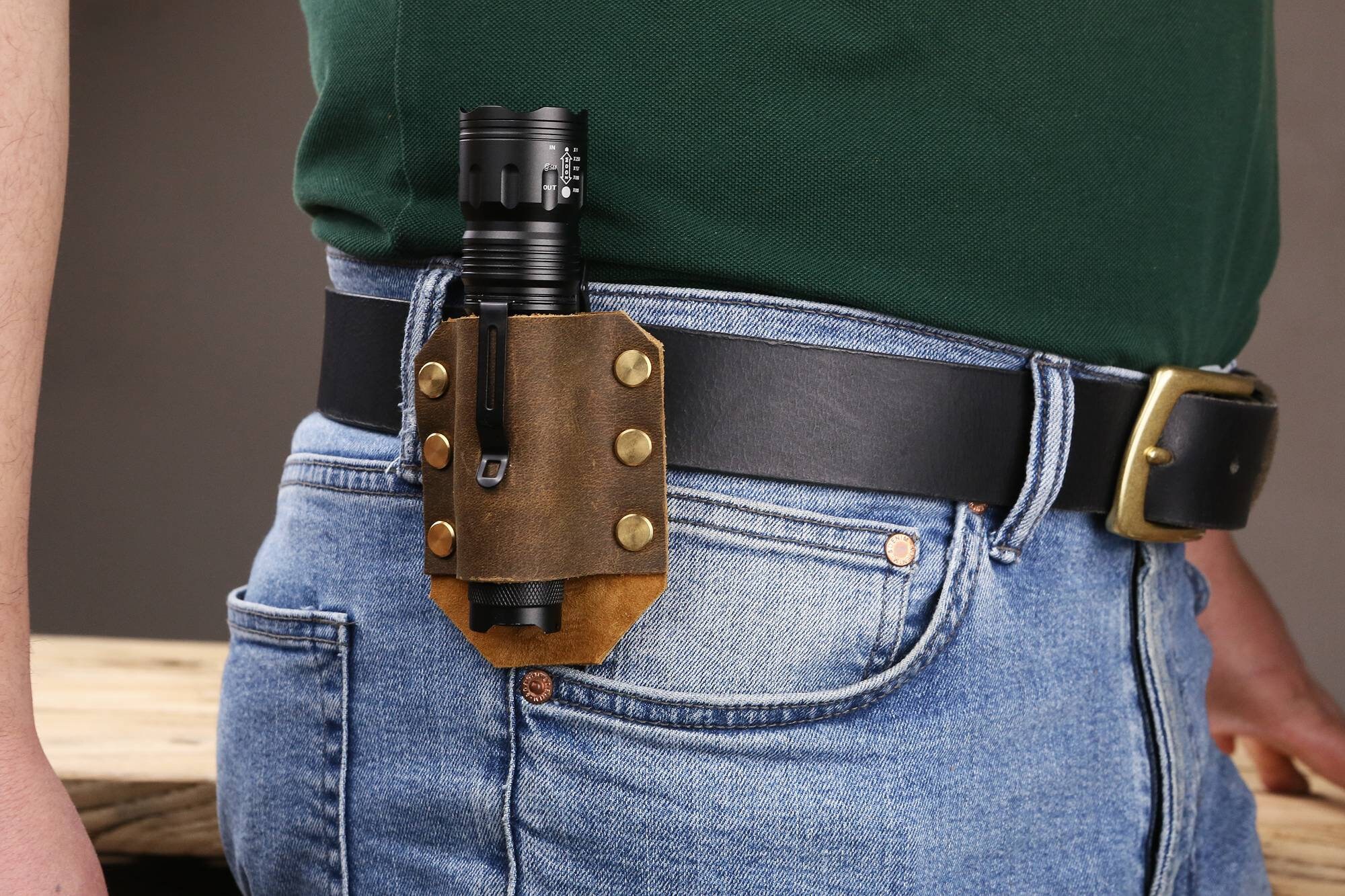 Personalized Full Grain Leather Flashlight Holster - Etsy