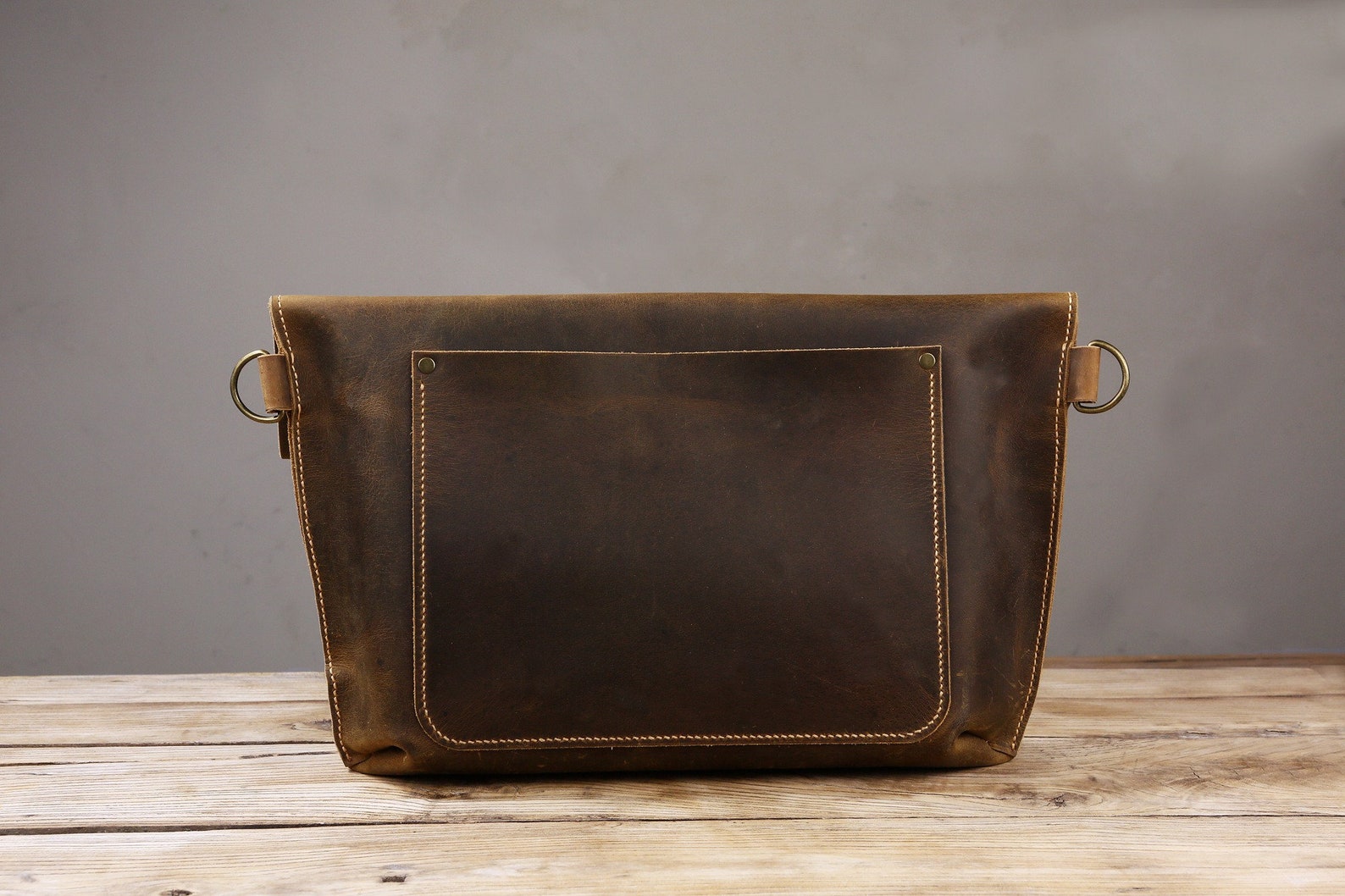 Vintage Brown Leather Bag for Men Rustic Leather Mens - Etsy
