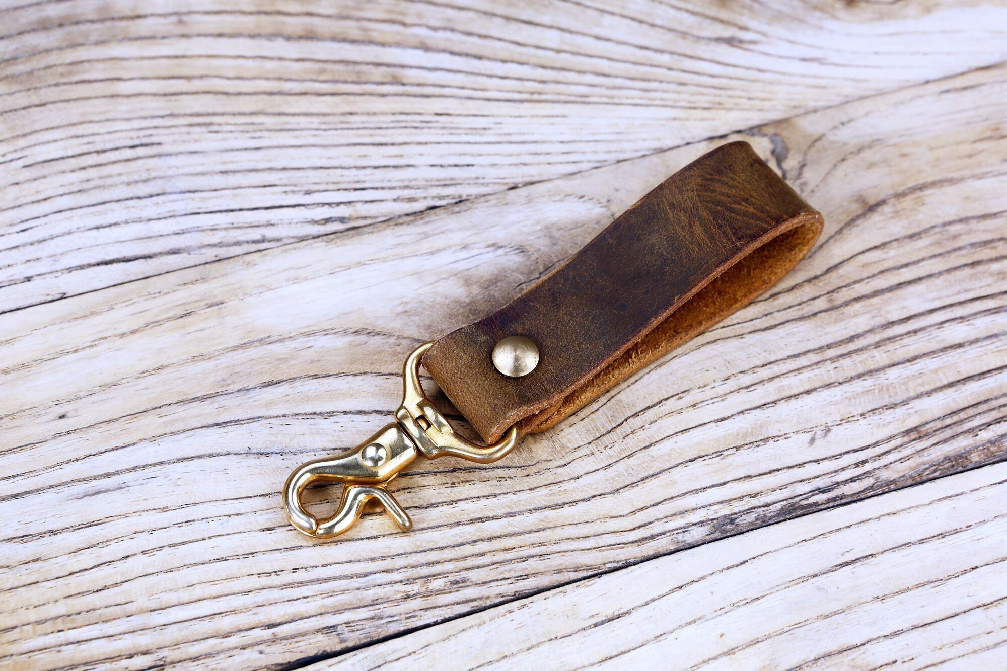 Full Grain Leather Belt Key Holder Distressed Leather Belt | Etsy