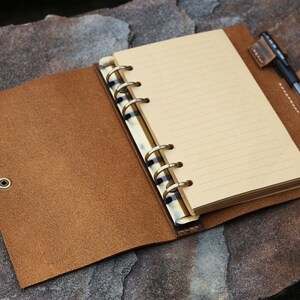 Personalized Refillable 6 Ring Rustic Leather A6 Journal Cover - Etsy