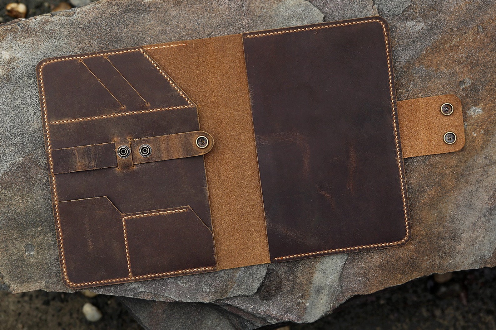 Vintage Retro Leather Cover Portfolio Folder for Rocketbook | Etsy