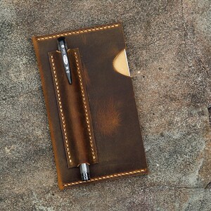 Leather Sleeve for Field Notes Pocket Size / Distressed Leather Field ...