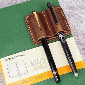 Personalized Leather Pen Pencil Holder for Notebook Journal , Notebook ...