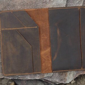 Personalized Distressed Leather Cover Case Portfolio for Minimalism Art ...