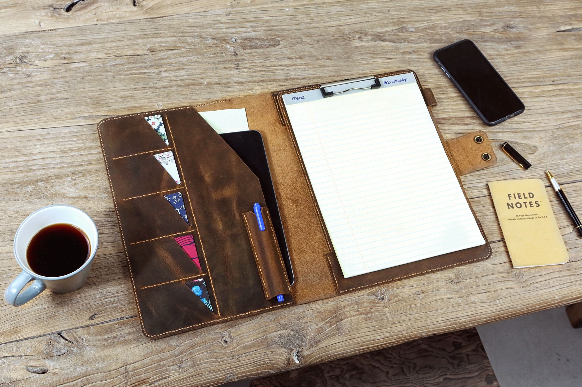 Personalized Rustic Leather Clip Board Clipboard Padfolio A4 - Etsy Canada