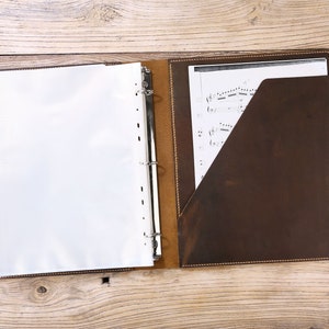 Personalized Vintage Leather Sheet Music Organizer Binder Cover , Full ...
