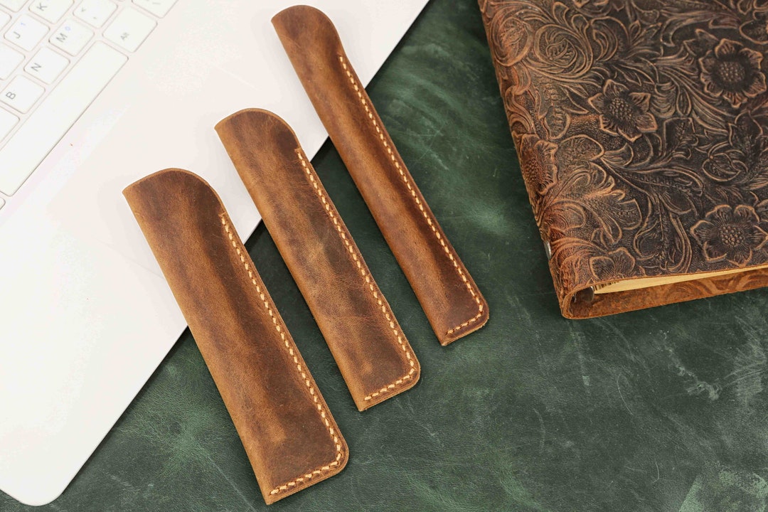 Handcrafted Distressed Leather Fountain Pen Sleeve, Vintage Leather ...
