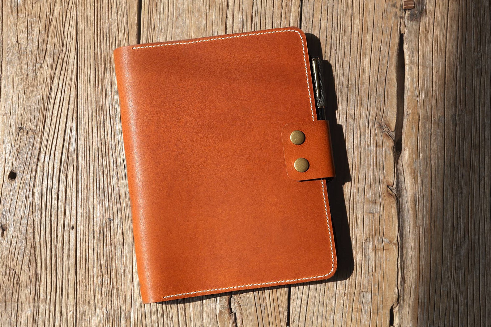Brown Vegetable Tanned Leather Composition Notebook Book Cover Case ...