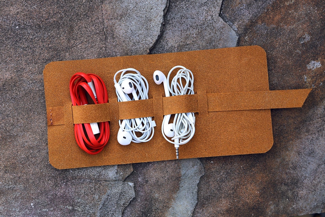 Leather Cord Wrap Leather Cord Cable Organizer Cord Roll Holder ...