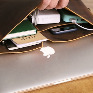 Brown Distressed Leather Computer Bag Real Full Grain - Etsy