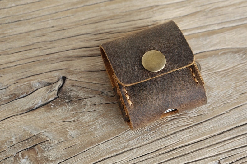 Personalized Brown Leather Apple AirPod Air Pod Case Distressed Leather ...