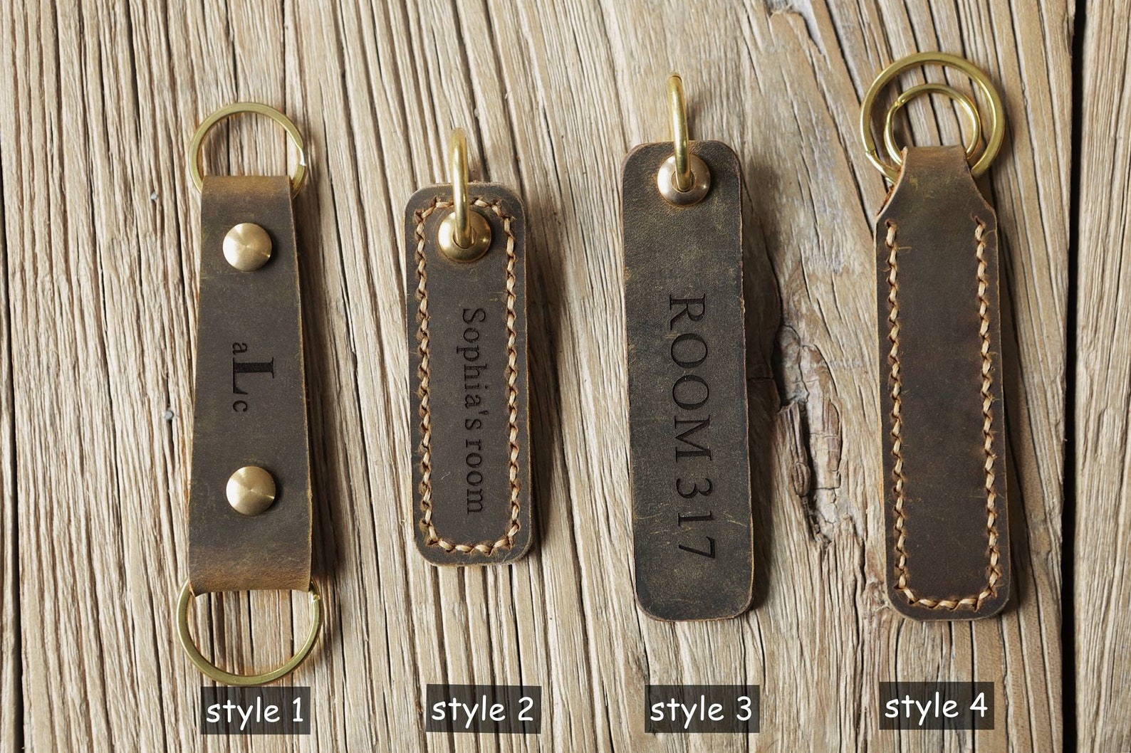 Personalized Brown Mens Leather Keychain Men Custom Car Key - Etsy