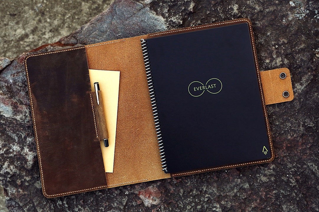 Vintage Retro Leather Rocketbook Executive Cover Rustic Leather Cover ...