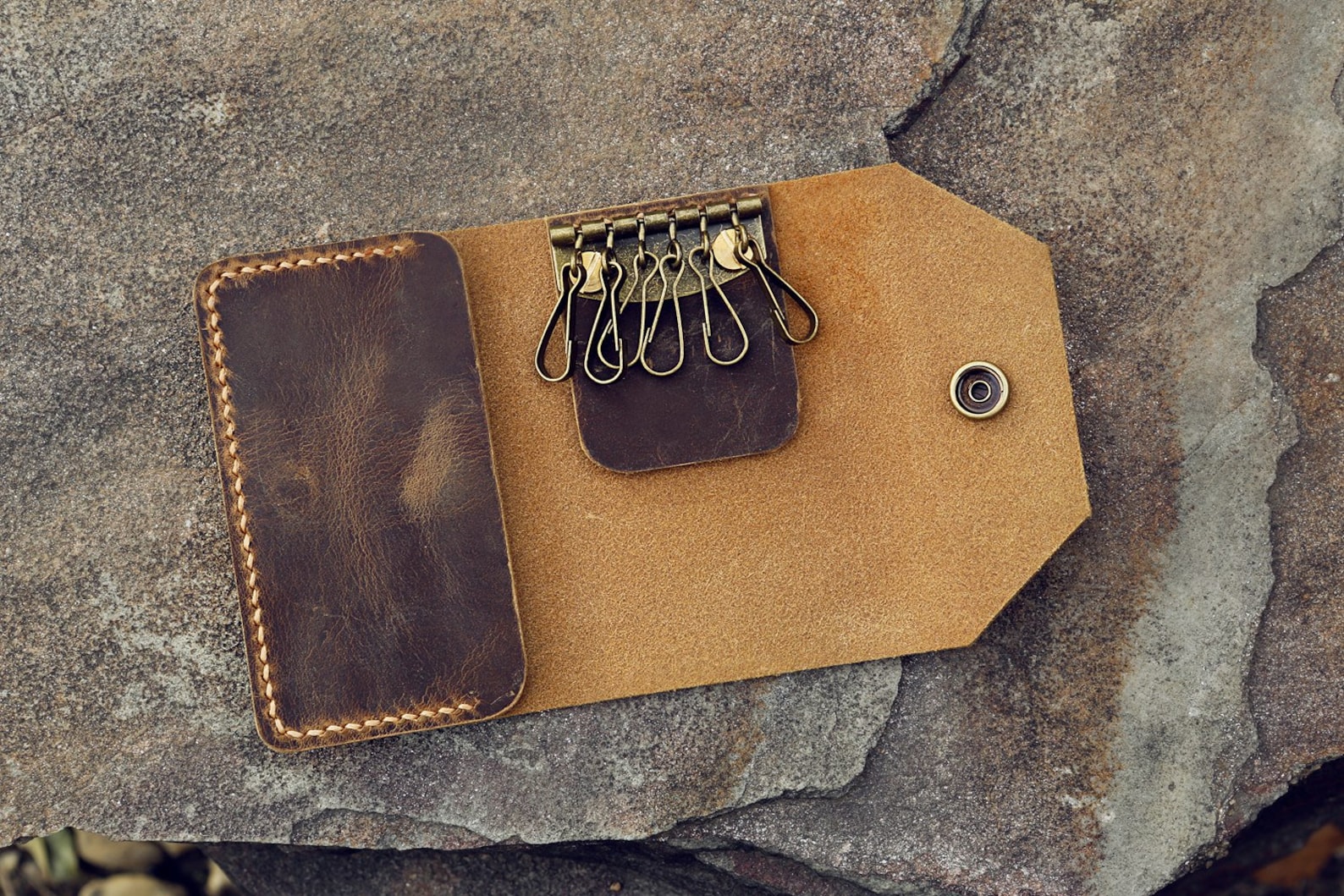 Leather Slim Key Wallet , Leather Key Holder , Leather Key Cover ...