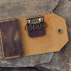 Leather Slim Key Wallet , Leather Key Holder , Leather Key Cover ...