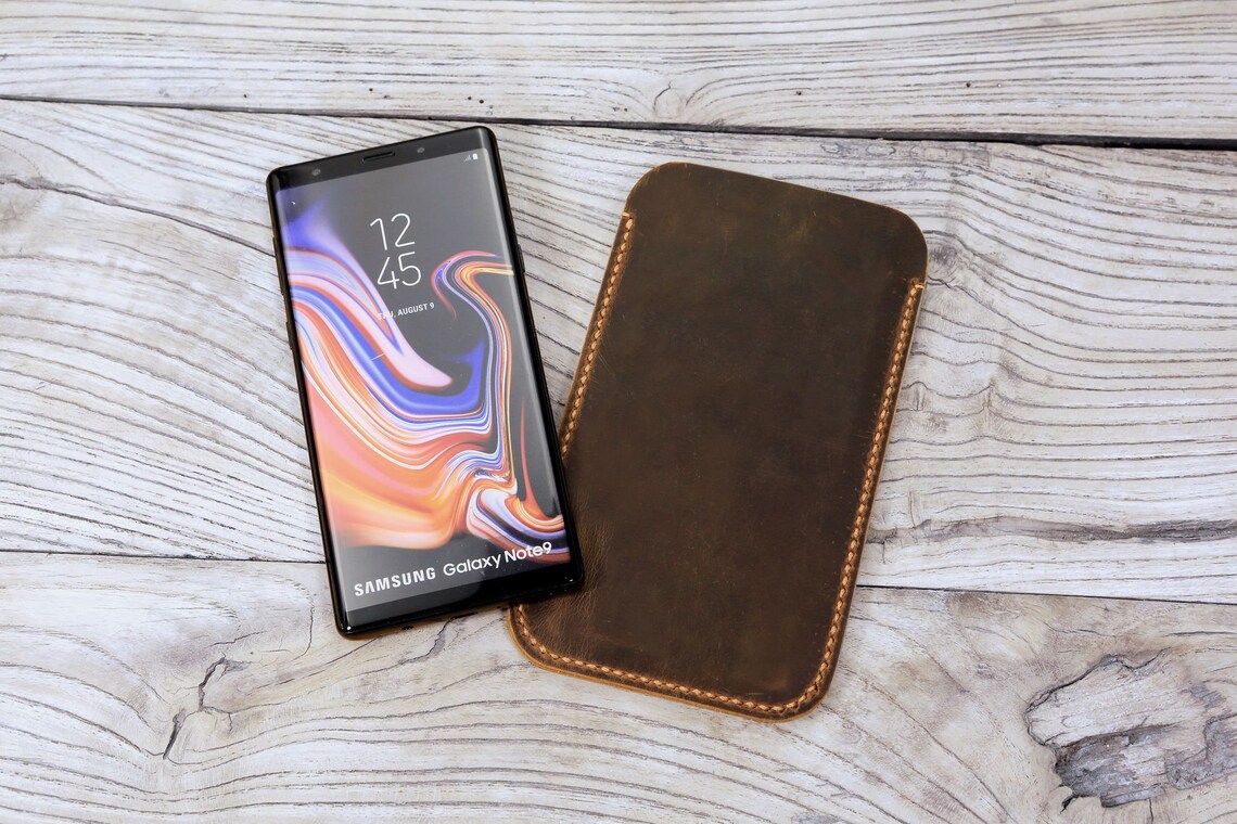 Personalized Leather Phone Case Sleeve Pouch for Samsung - Etsy
