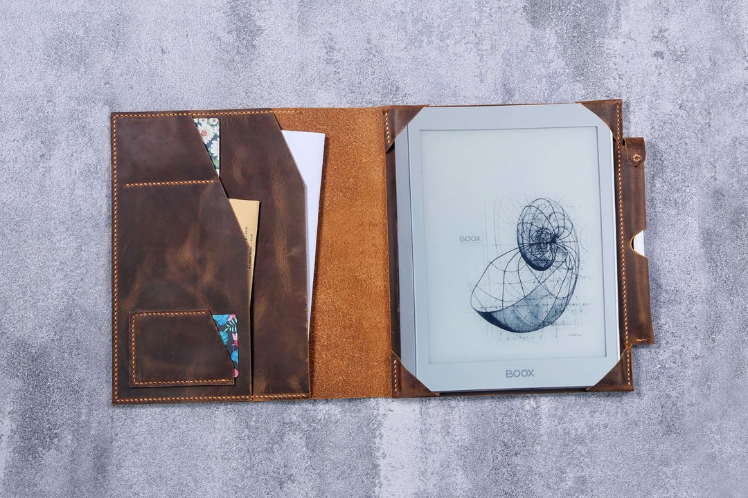 Handmade Leather Folio Cover for Onyx Boox Note Air 2 Boox Tab Ultra ...