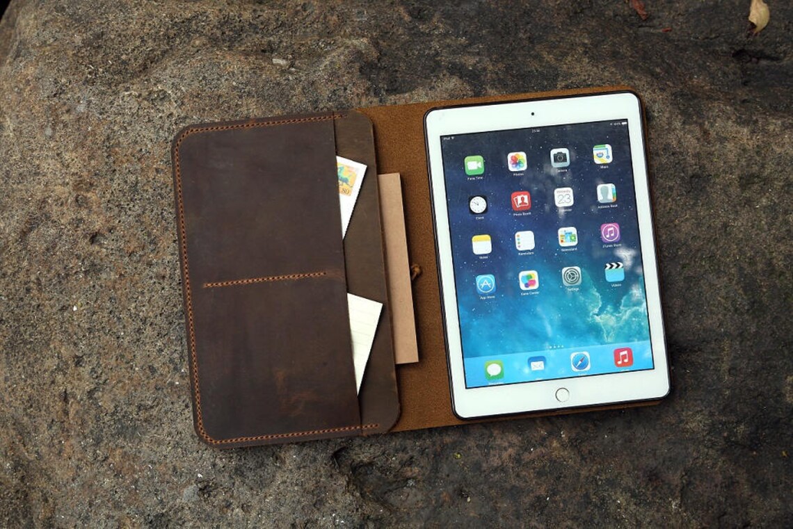 Personalized Vintage Distressed Leather Ipad Cover Case for | Etsy