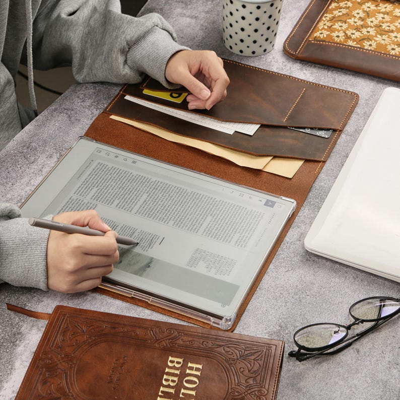 Genuine Leather Folio Case Cover With Pen Holder for Remarkable Paper ...