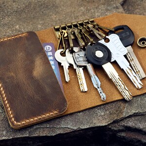 Leather Slim Key Wallet , Leather Key Holder , Leather Key Cover ...