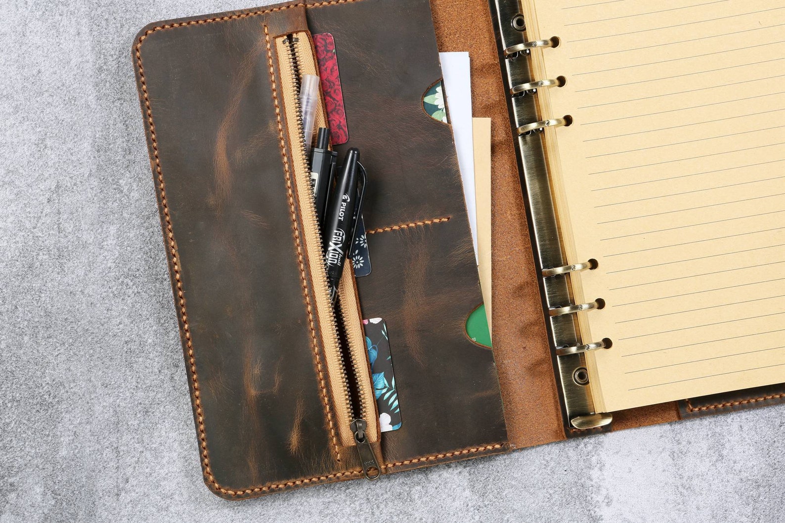 Rustic Leather Travel Diary Log , Personalized Refillable Leather ...