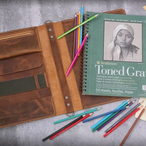 Personalized A4 Sketchpad Cover Case, Leather Sketchbook Cover for ...
