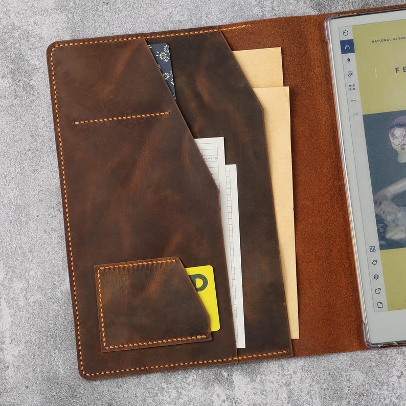Genuine Leather Folio Case Cover With Pen Holder for Remarkable Paper ...