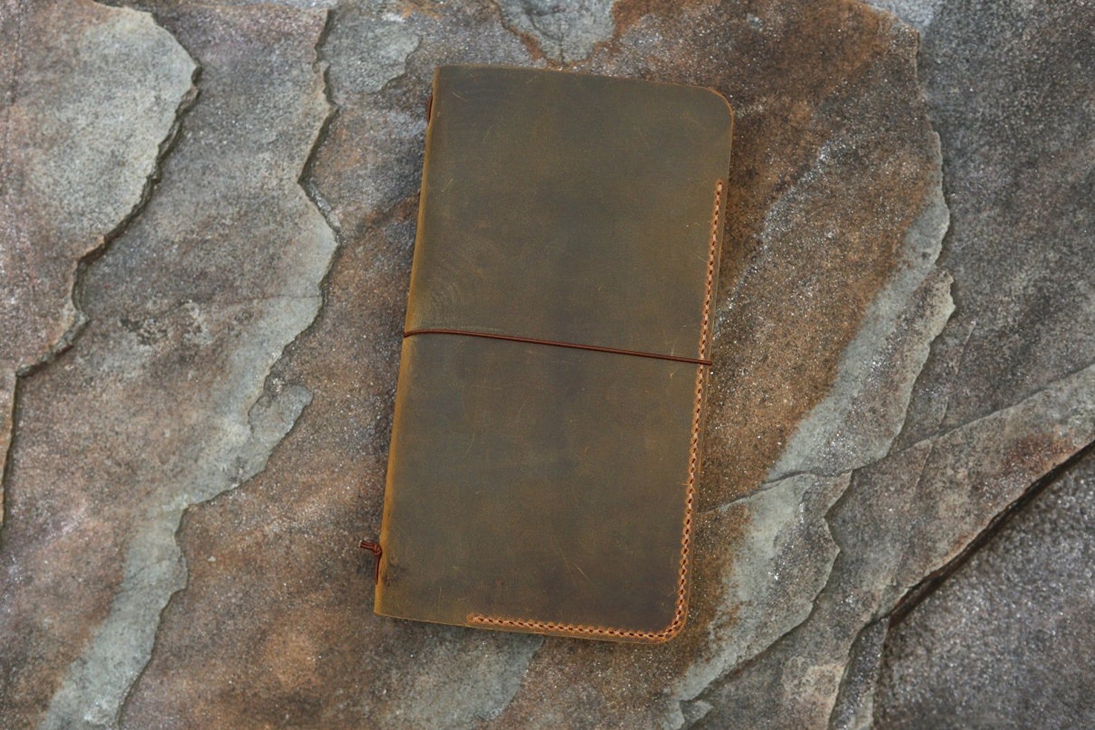 Personalized Midori Style Real Leather Traveler Notebook - Etsy