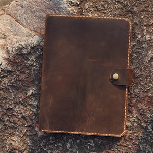 Personalized Vintage Real Leather Business Portfolio Notepad Folder ...