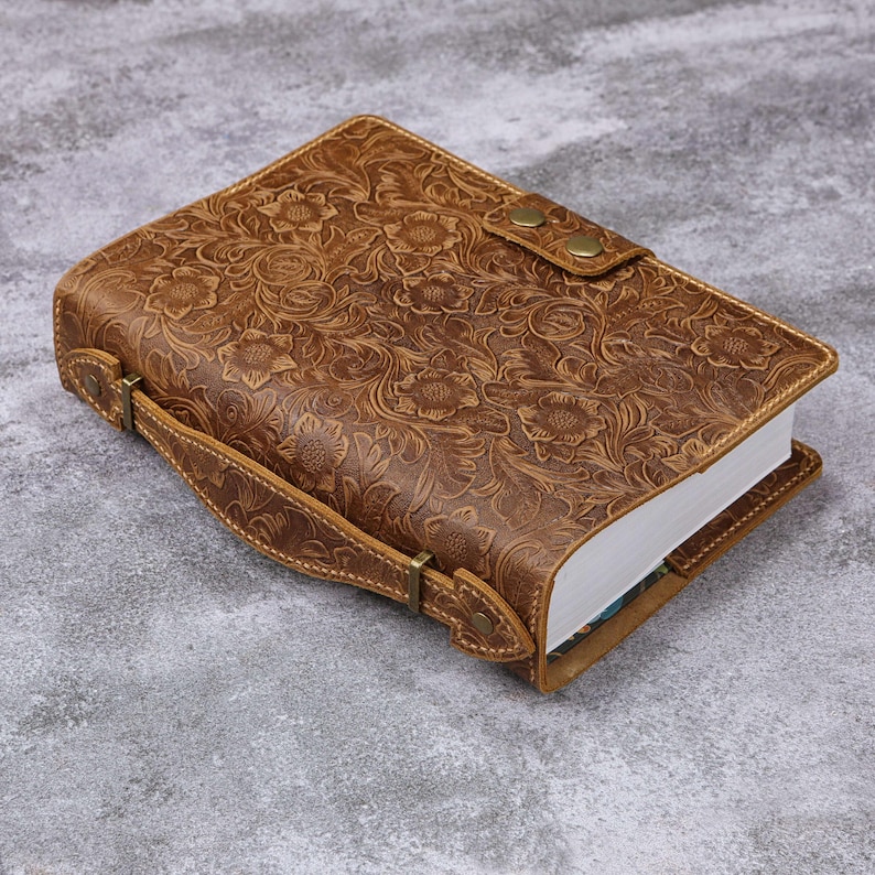 Embossing Leather Bible Cover Case With Handle for Woman's Study Bible ...