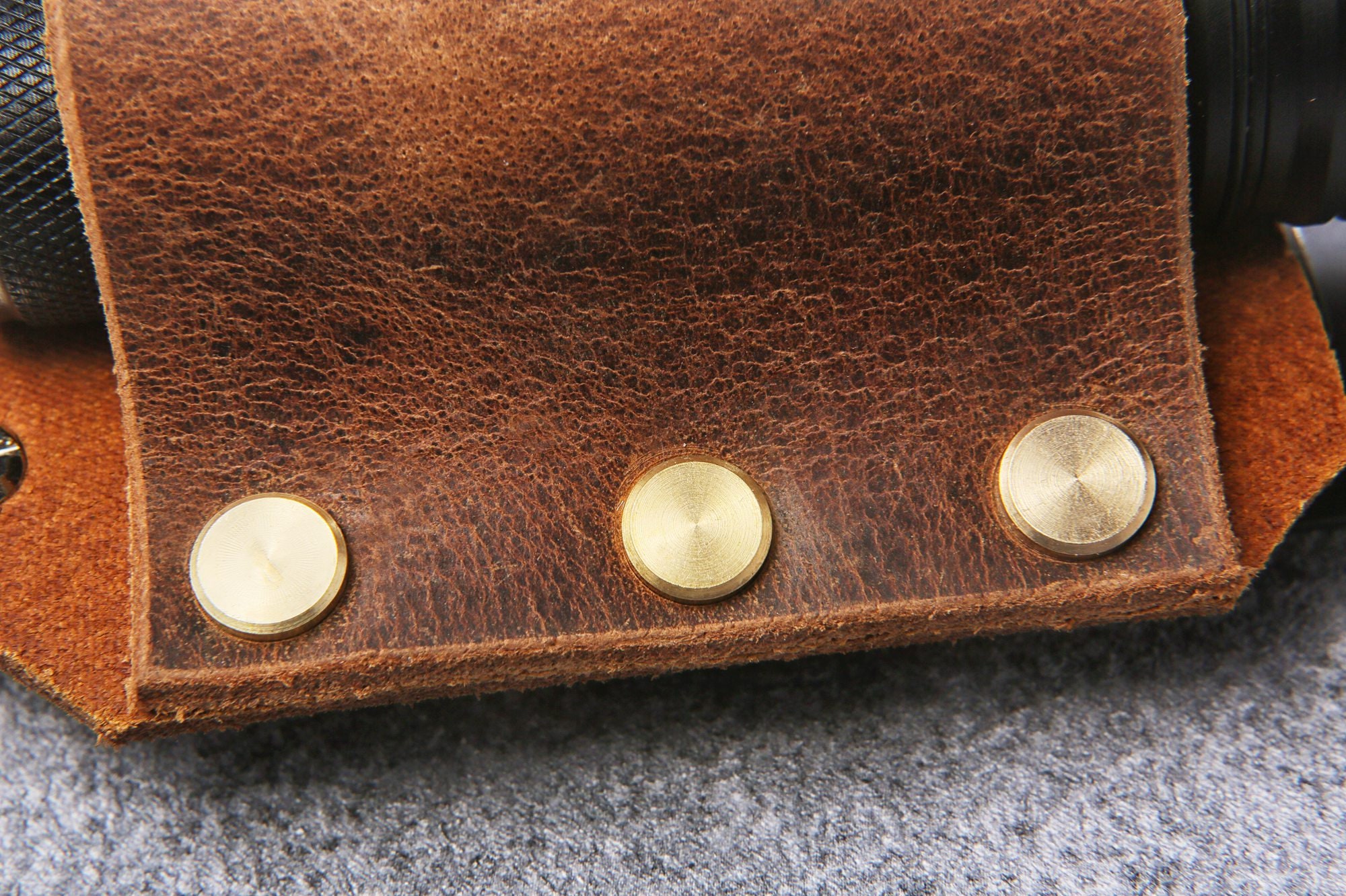 Personalized Full Grain Leather Flashlight Holster , Distressed Leather ...