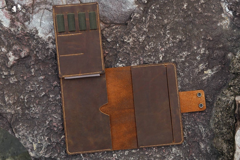 Personalized Rustic Leather Panda Daily Planner Cover Case - Etsy