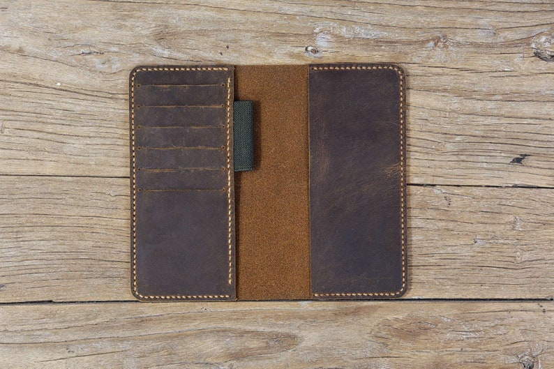 Personalized Leather Checkbook Covers With Pen Holder , Custom ...