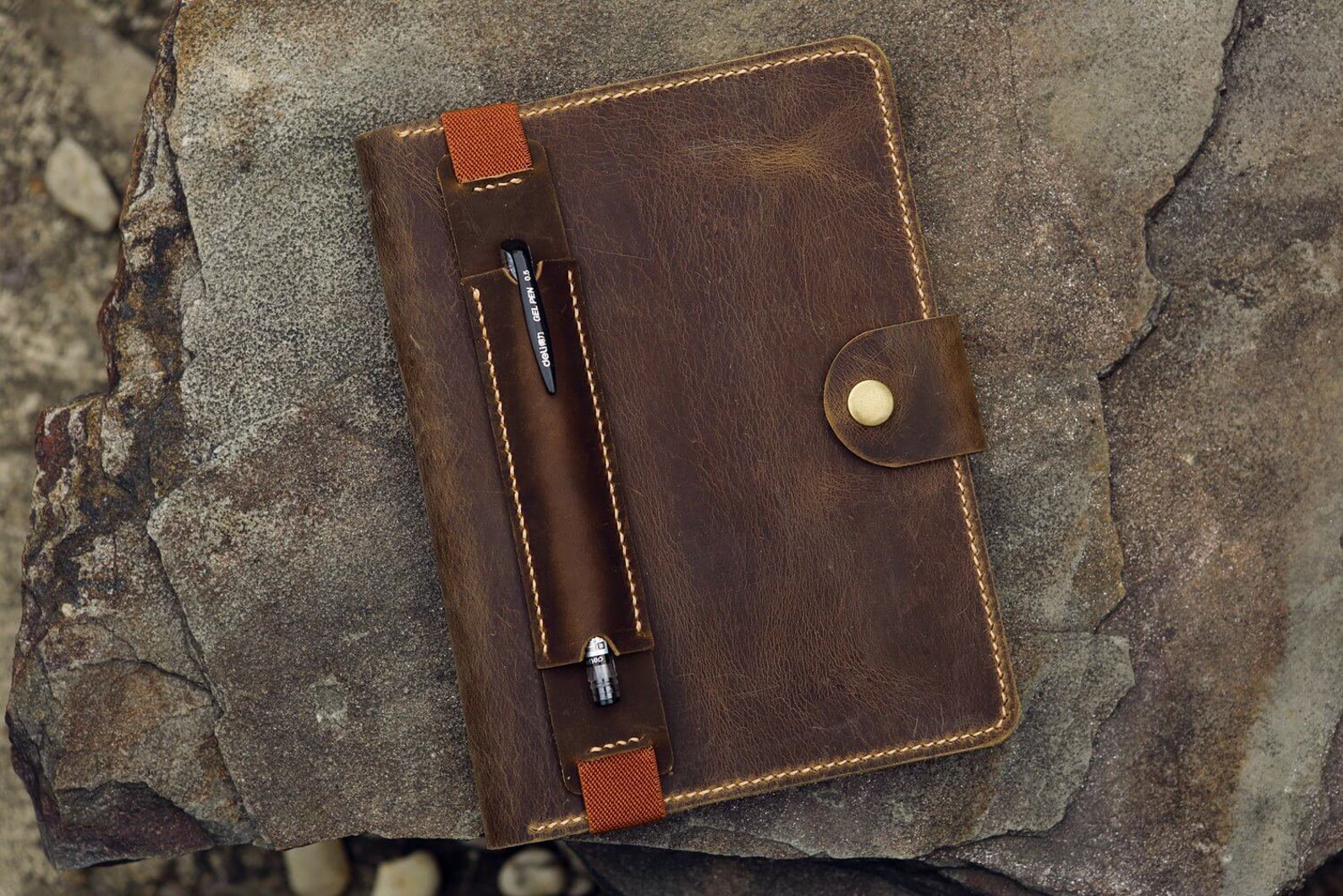 Personalized Vintage Rhodia Leather Cover Distressed Leather Cover for ...