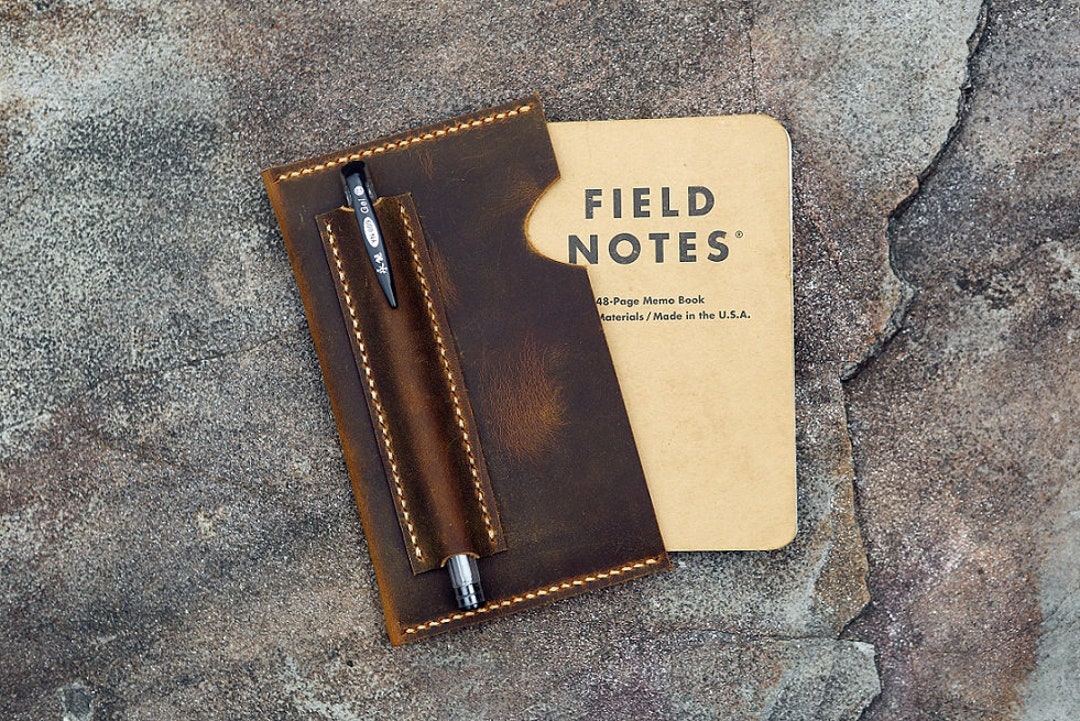 Leather Sleeve for Field Notes Pocket Size / Distressed Leather Field ...