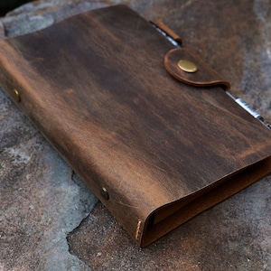 Personalized Refillable 6 Ring Rustic Leather A6 Journal Cover - Etsy