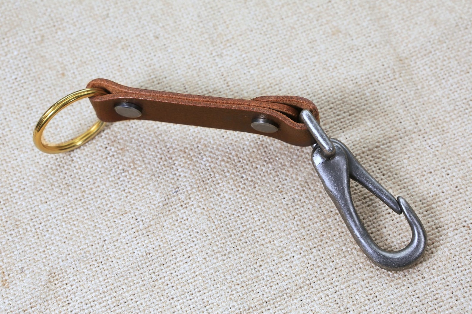 Heavy Duty Leather Keychain Clip Hook Personalized Black - Etsy